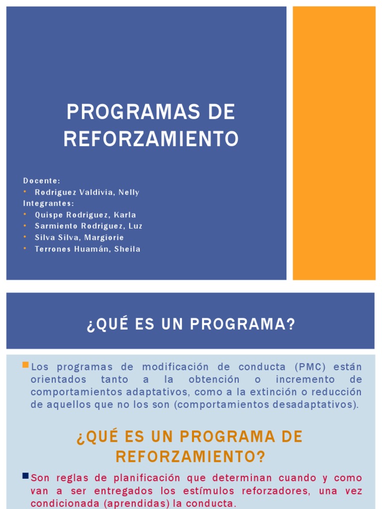 Programas de Reforzamiento | PDF | Reforzamiento | Psiquiatría