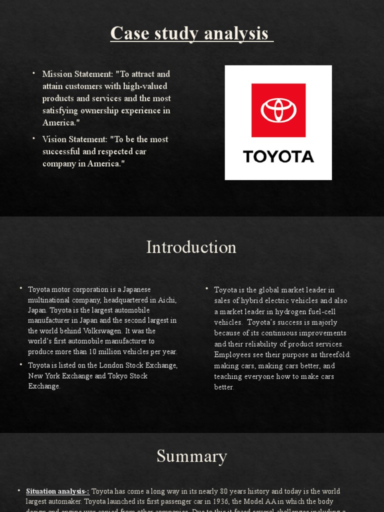 Toyota Case Study | PDF | Toyota | Hybrid Electric Vehicle
