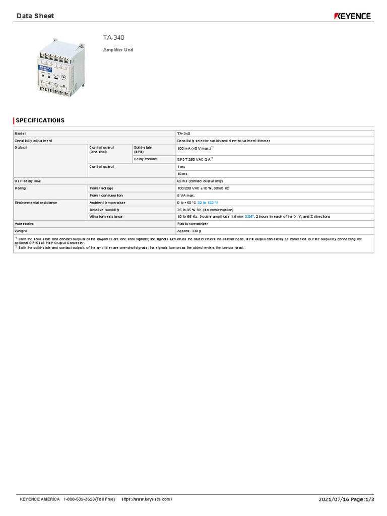Data Sheet: Specifications | PDF | Bipolar Junction Transistor | Switch