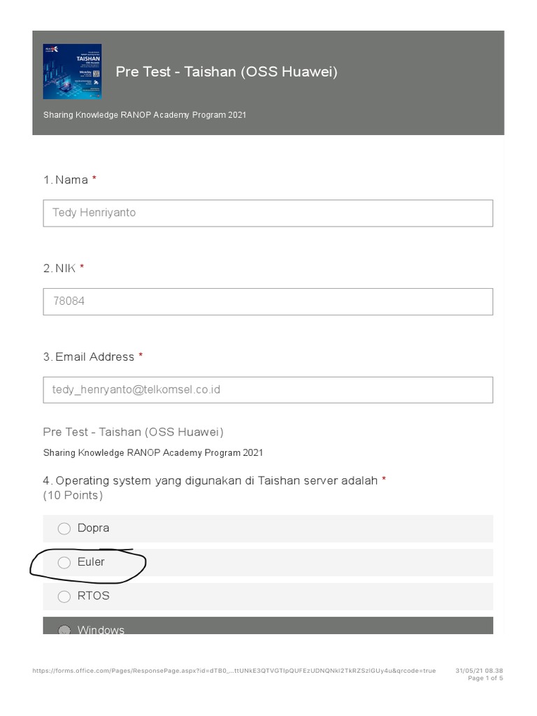 OSS Huawei: Pre Test Taishan 2021 | PDF