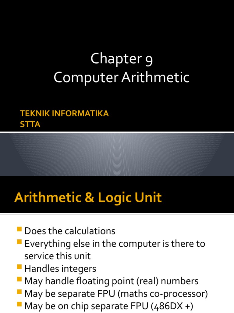 Computer Arithmetic: Teknik Informatika Stta | PDF | Multiplication | Mathematical Notation