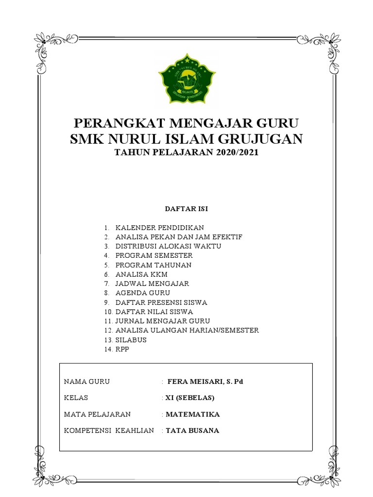 Cover & Jurnal Guru | PDF
