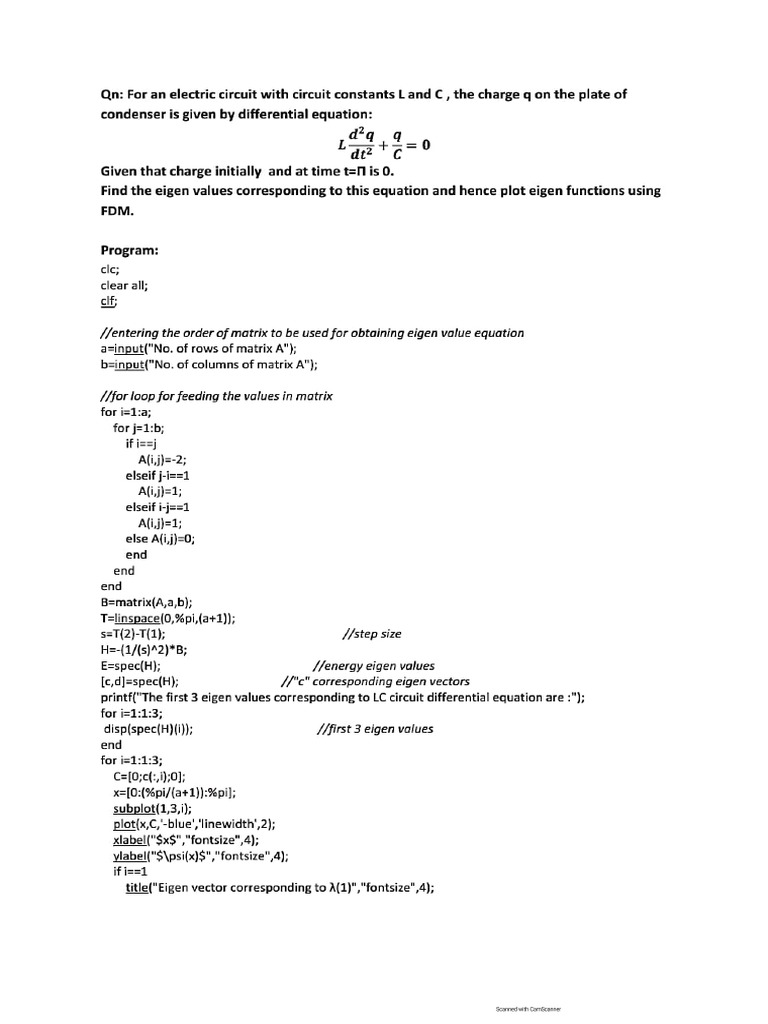 Scilab Program (SHM? | PDF