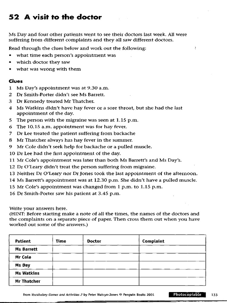 A Visit To The Doctor | PDF