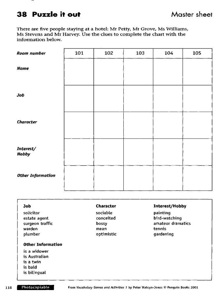 Hotel Puzzle It Out | PDF
