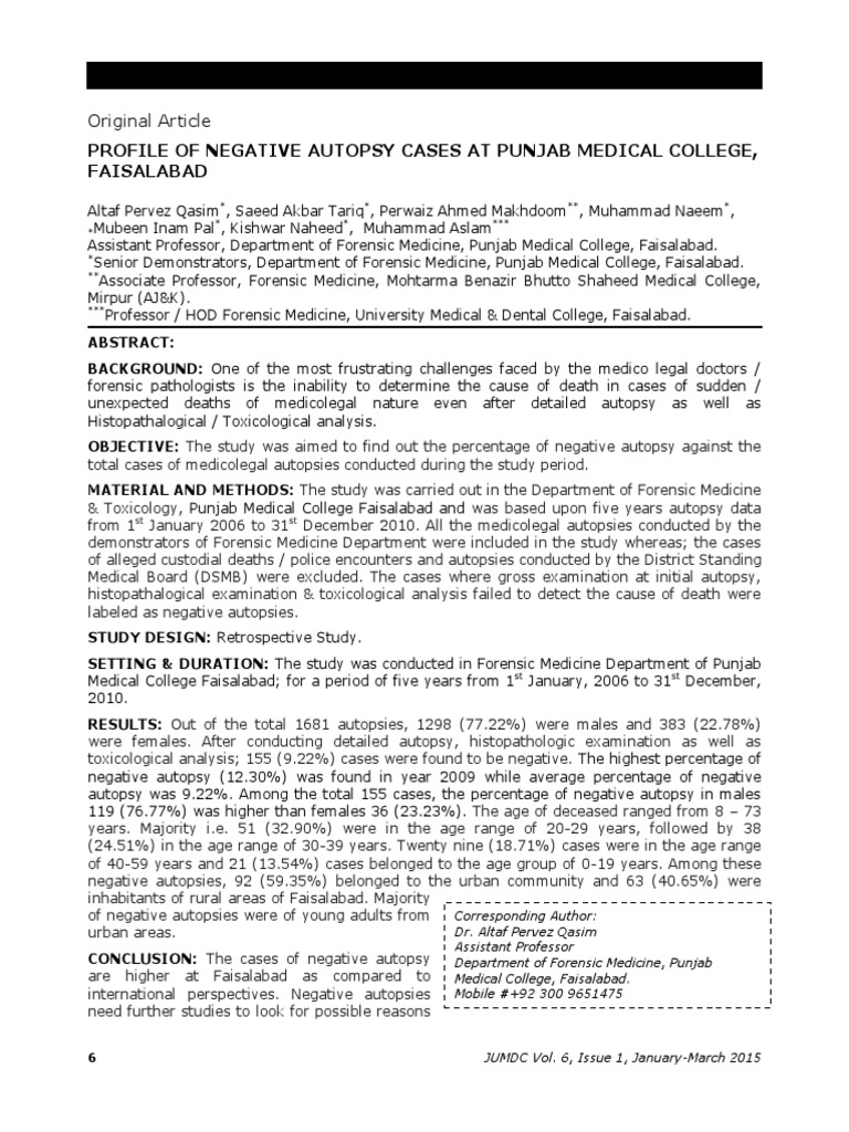 Negative Autopsy | PDF | Autopsy | Death