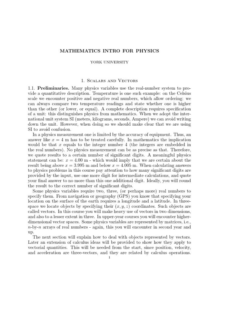 Math For Physics | PDF | Euclidean Vector | Exponential Function