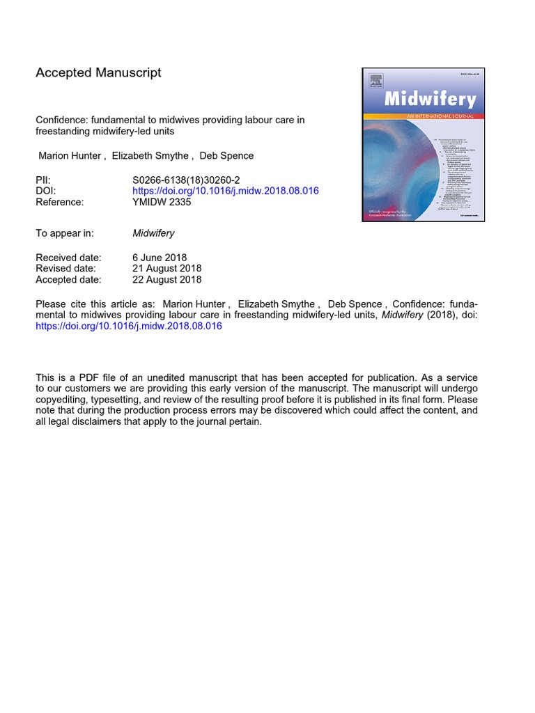 Fundamental To Midwives Providing Labour Care in Freestanding Midwifery ...