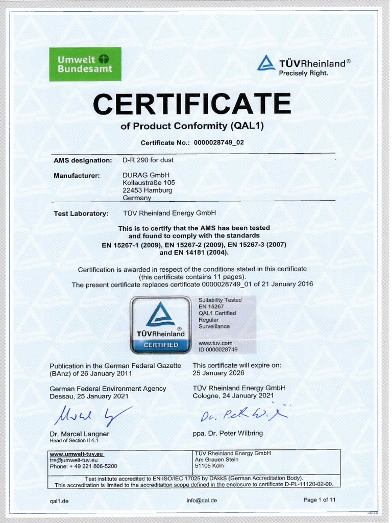 02 Durag DR290 en | PDF | Certification | Computing And Information ...