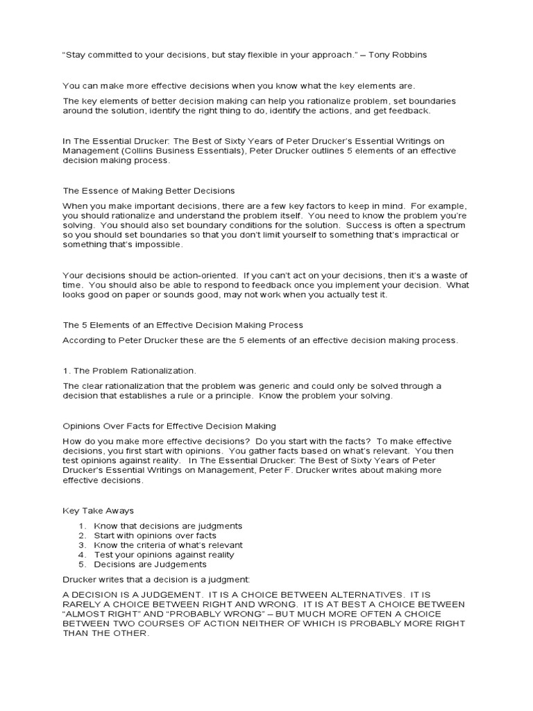 Elements of Decision Making | PDF | Decision Making | Hypothesis