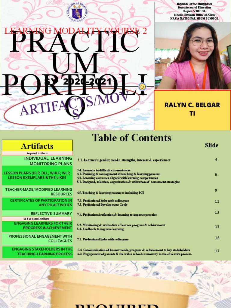 LDM Course 2 Practicum Portfolio Belgarralyn | PDF | Educational ...