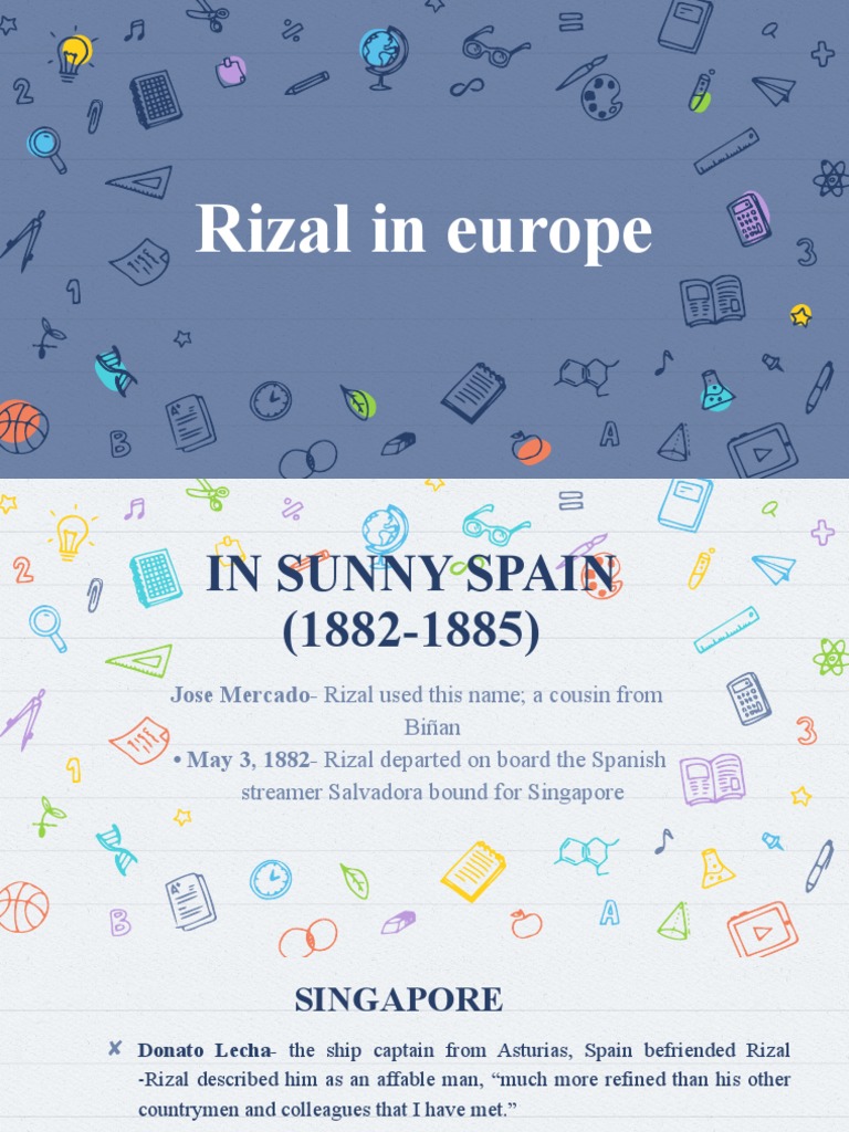 Rizal's Journey Through Europe: Rizal's Experiences Traveling from the ...