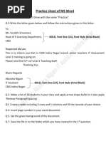 Word Practical Questions For Exercises-37524 PDF | PDF | Microsoft Word | Personal Computers