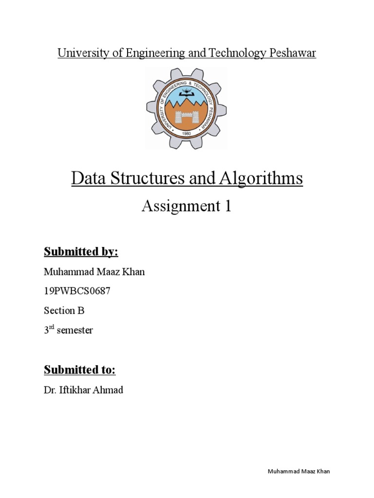 UET Peshawar Data Structures Assignment | PDF | Time Complexity | Computer Data Storage