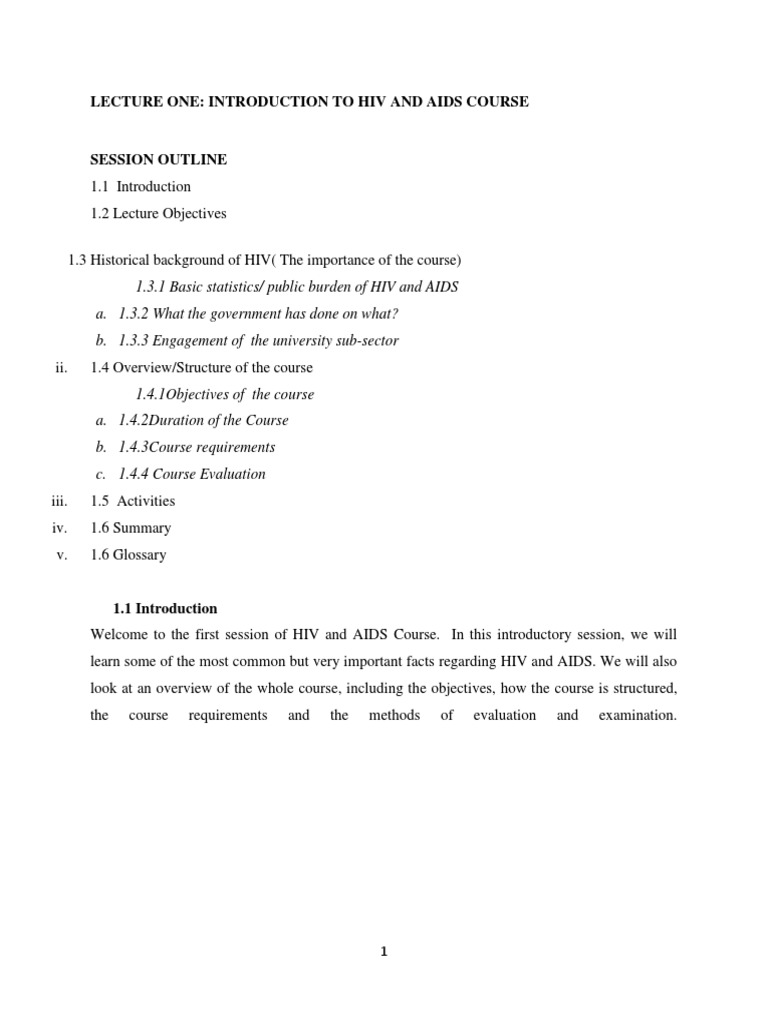 HIV and AIDS LECTURE NOTES | PDF | Hiv/Aids | Lymphatic System