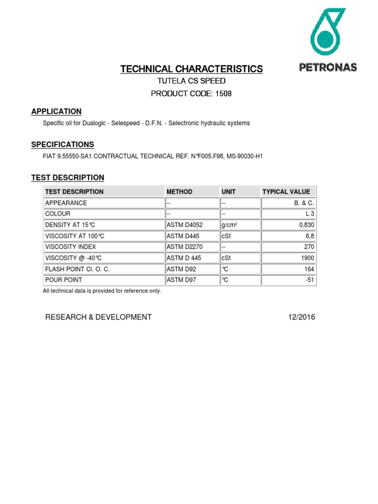 Tutela CS Speed Transmission Oil Specs | PDF | Home & Garden | Computers