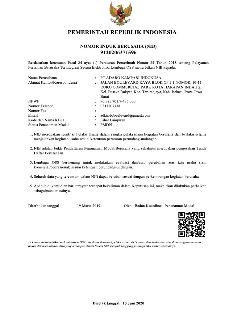 Company Profil PT - Adaro Kampari Indonusa | PDF