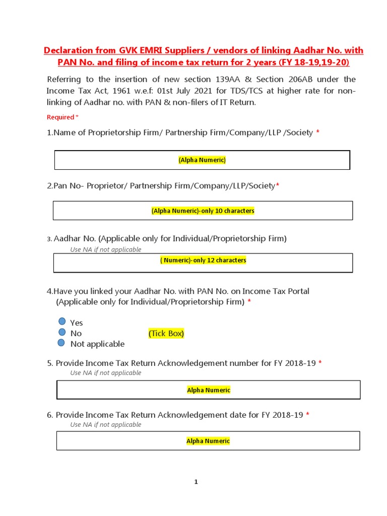 Declaration Form-2 | PDF | Sole Proprietorship | Taxation