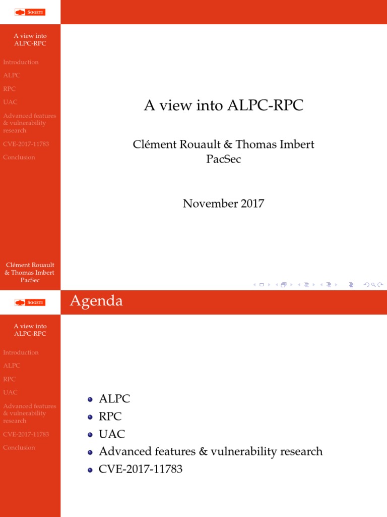 A View Into ALPC RPC Pacsec 2017 | PDF | Client–Server Model | Software ...