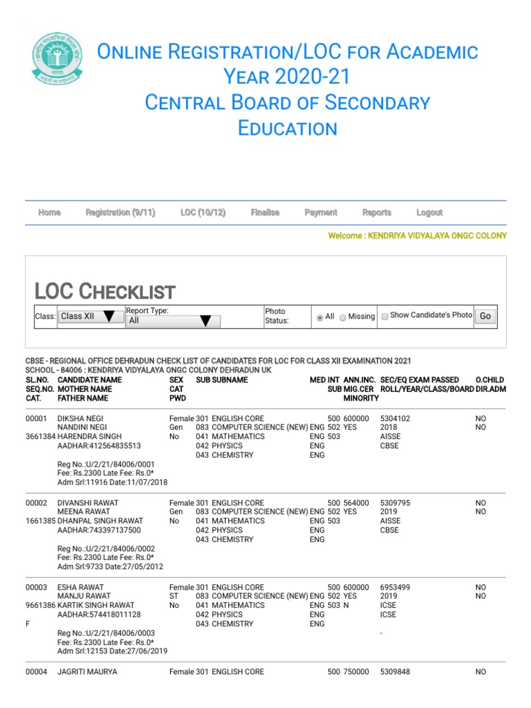 Https Cbseit - in Cbse Web Regn Locchklist2.Aspx | PDF | Educational Stages | Schools