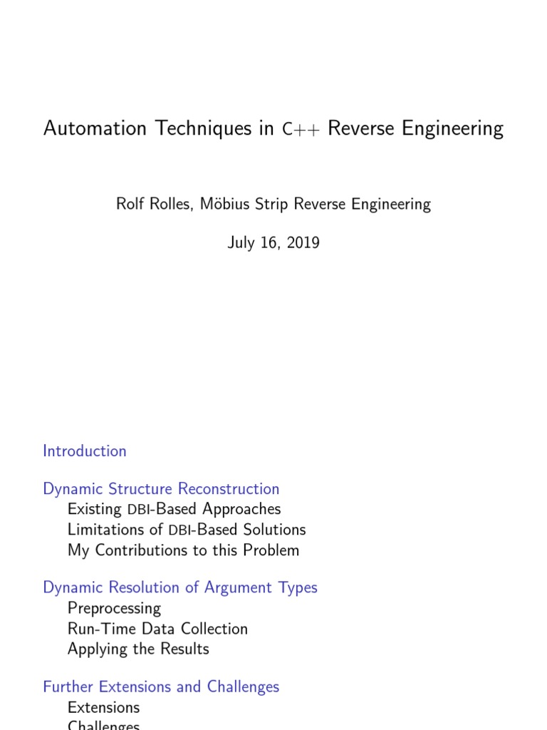 Cpp Dynamic Type Recovery Pdf Pointer Computer Programming Computer Hardware