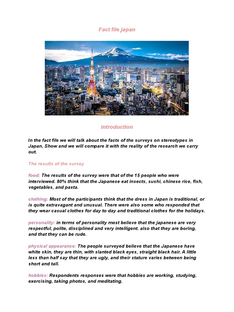 Fact File Japan | PDF | Japanese Cuisine | Clothing