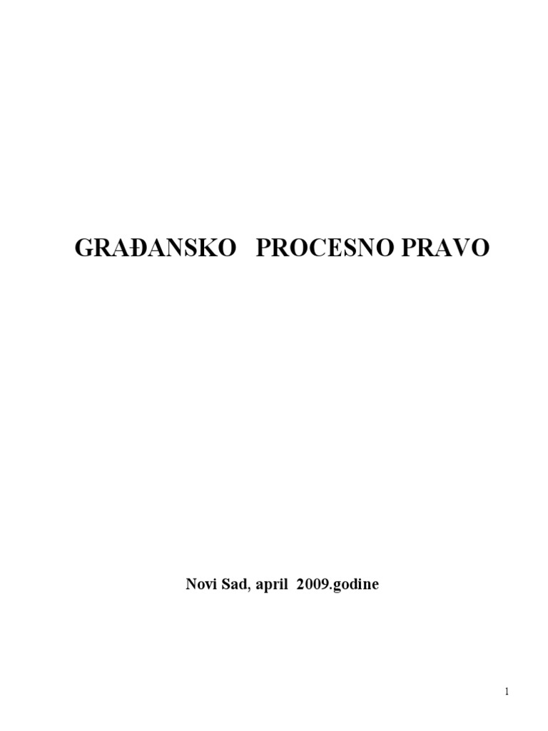 Gradjansko Procesno Pravo - Knjiga | PDF