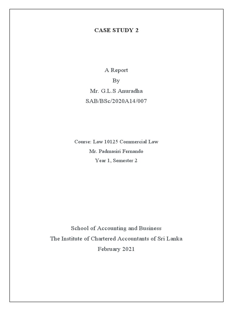 Case Study 2 | PDF | Partnership | Business Law