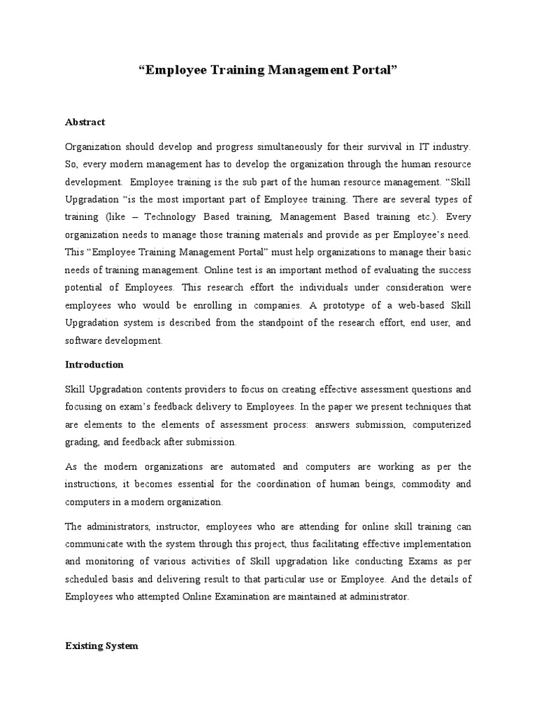 Employee Training Management Portal Design | PDF | Php | Html