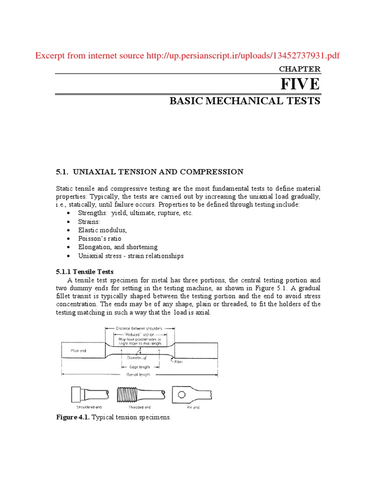 Basic Mechanical Tests: Excerpt From Internet Source Http://up ...