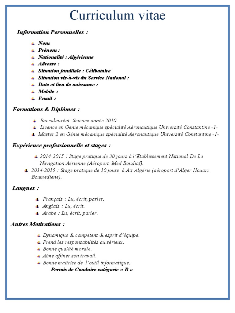 CV 1 | PDF | Affaires
