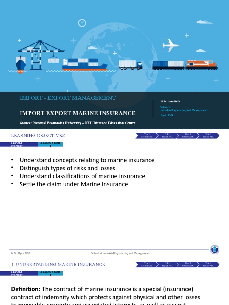 Import - Export Management | PDF | Insurance | Underwriting