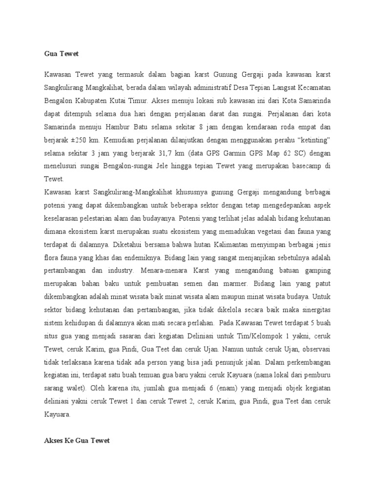 Gua Tewet | PDF
