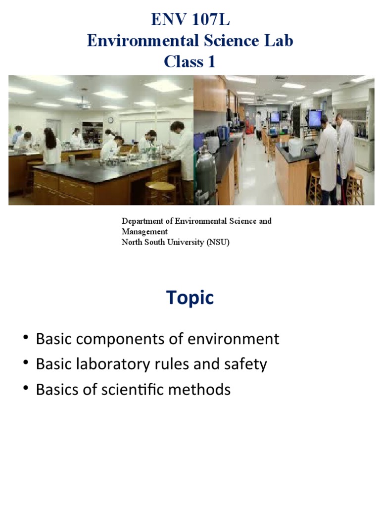 ENV 107L Environmental Science Lab Class 1 | PDF | Laboratories | Natural Environment