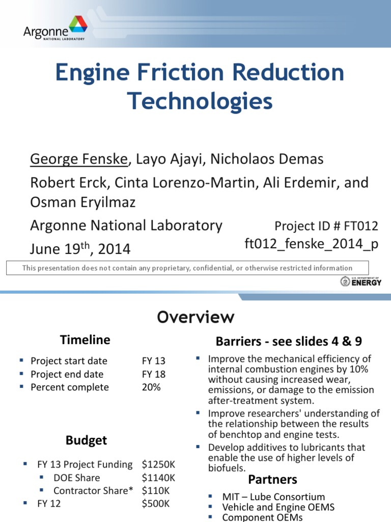 Engine Friction Reduction Technologies | PDF | Viscosity | Lubricant
