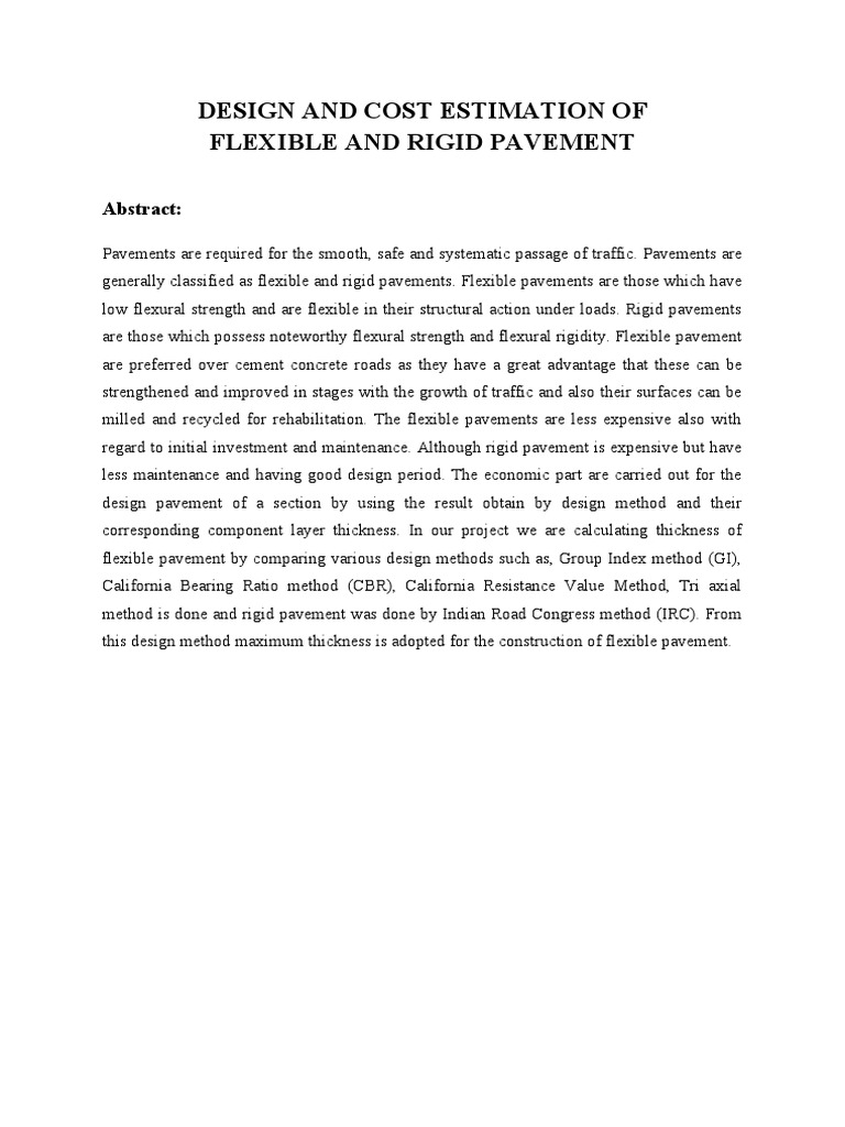 Design and Cost Estimation of Pavements | PDF