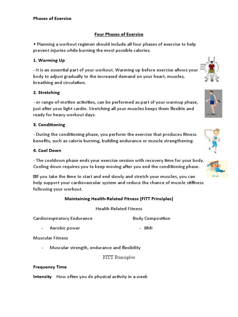Four Phases of Exercise | PDF | Physical Fitness | Heart Rate