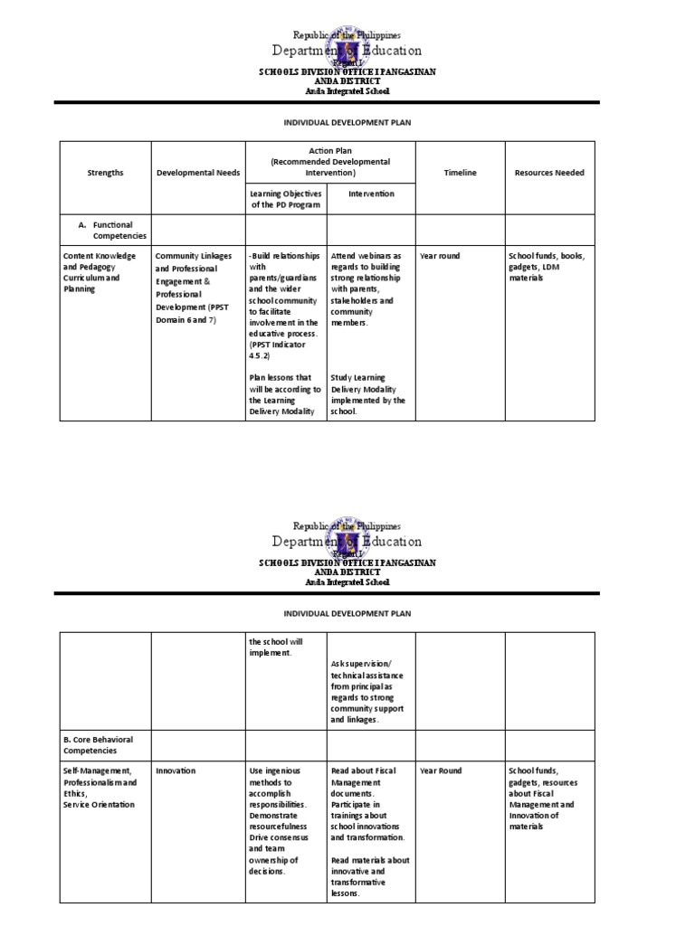 Individual Development Plan | PDF | Educational Psychology | Psychology