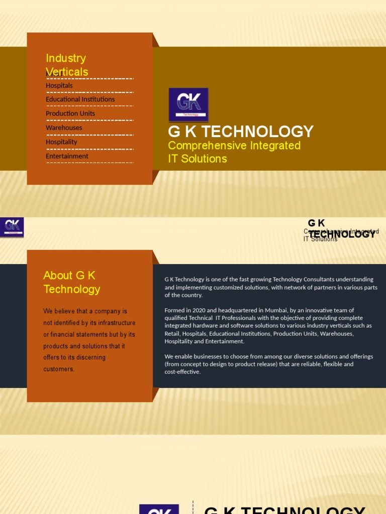 G K Technology: Industry Verticals | PDF | Point Of Sale | Inventory