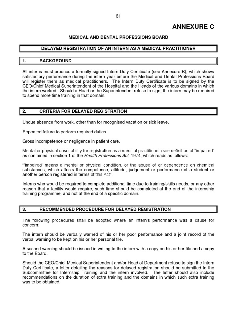 Annexure C: Medical and Dental Professions Board | PDF | Health ...