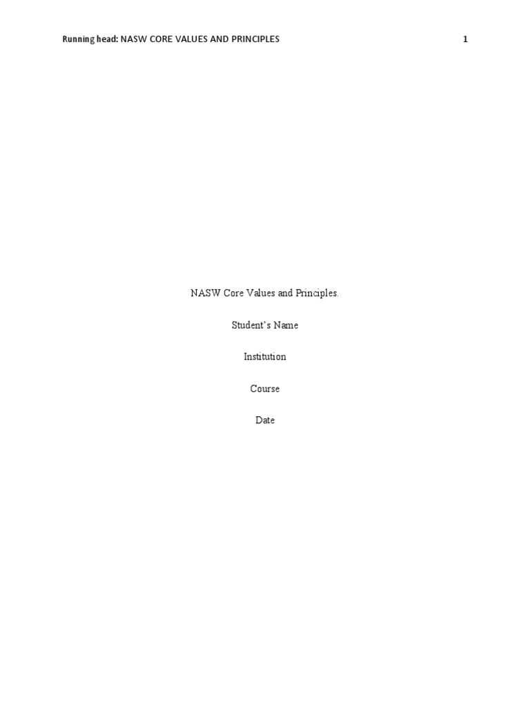 Prioritizing NASW Core Values in Social Work | PDF | Social Work ...