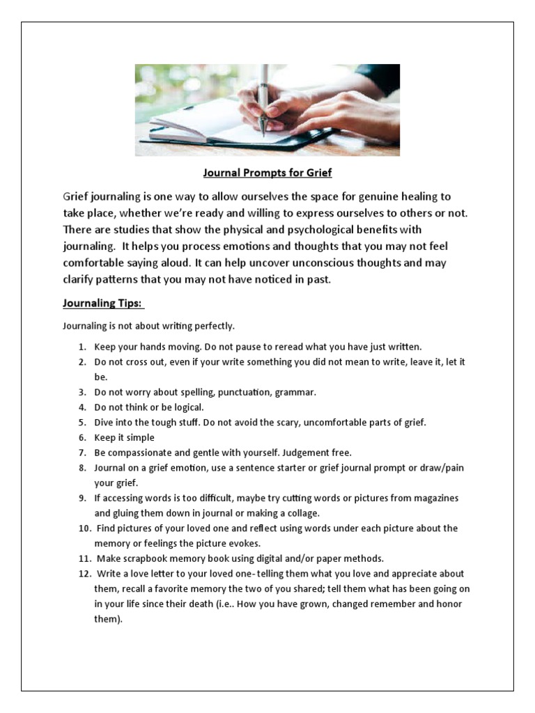 Grief Journal Prompts for Healing | PDF | Grief | Memory