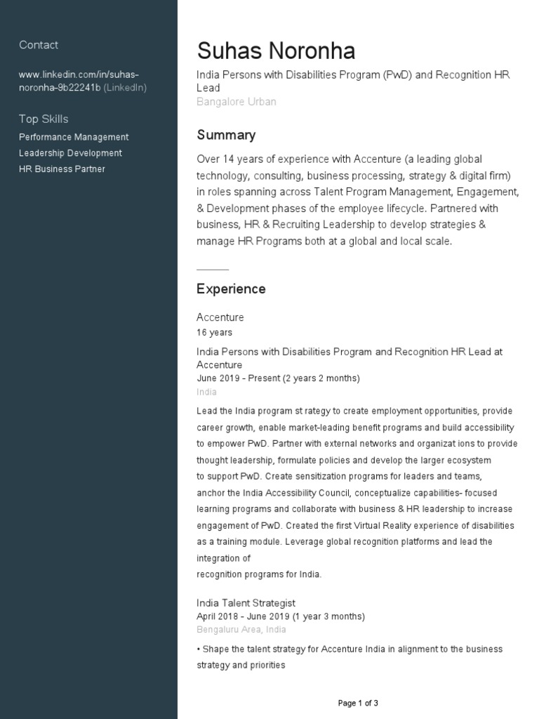 Suhas Noronha: Contact | PDF | Recruitment | Employee Retention