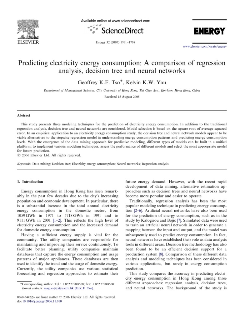 TsoEtal2007 - Predicting Electricity Energy Consumption | PDF ...