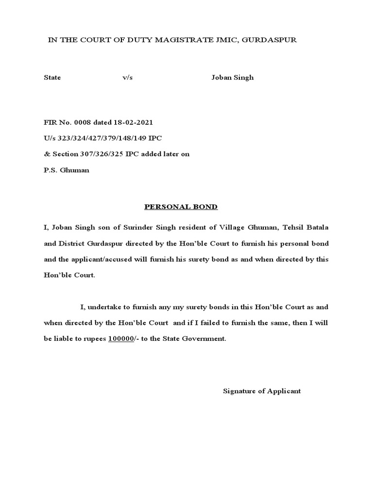 Personal Bond | PDF | Law