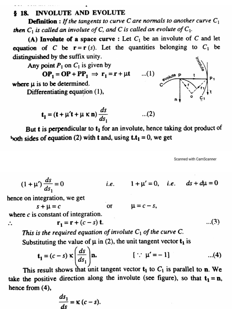 Involute and Evolute | PDF