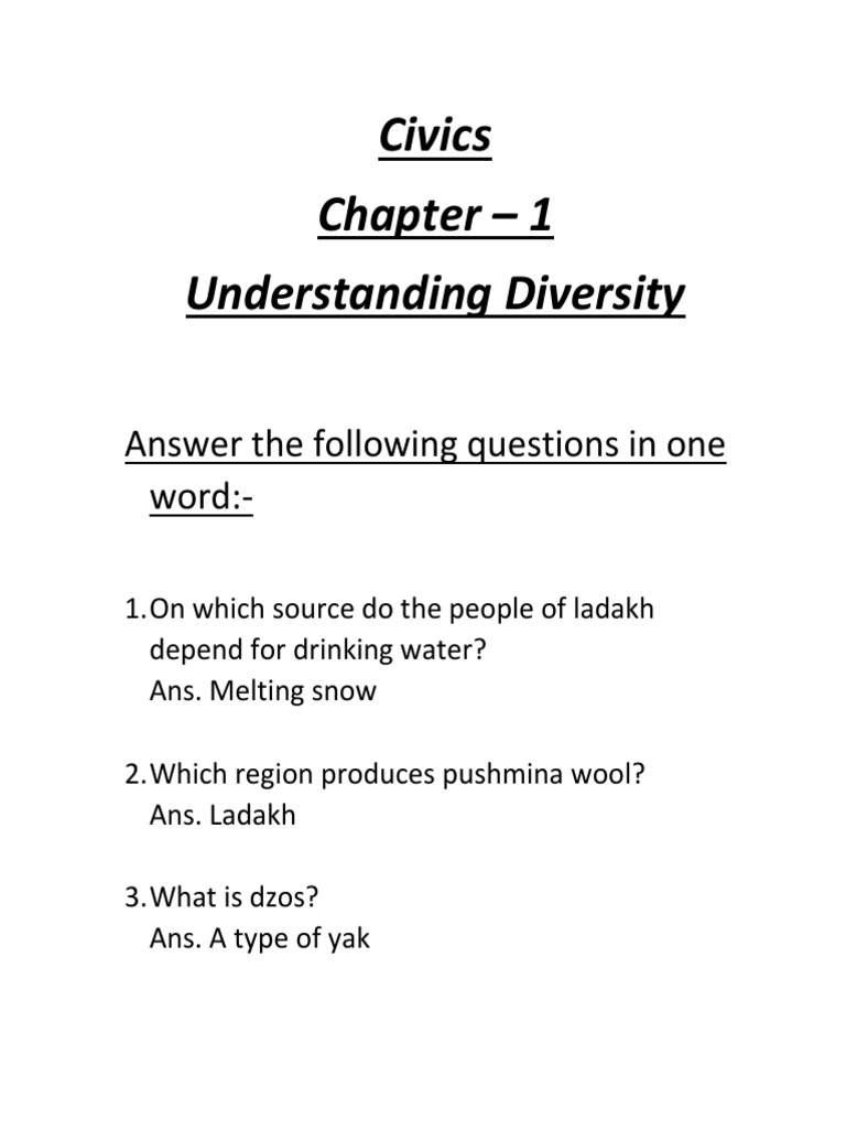 Class 6th Civics Chapter 1 | PDF