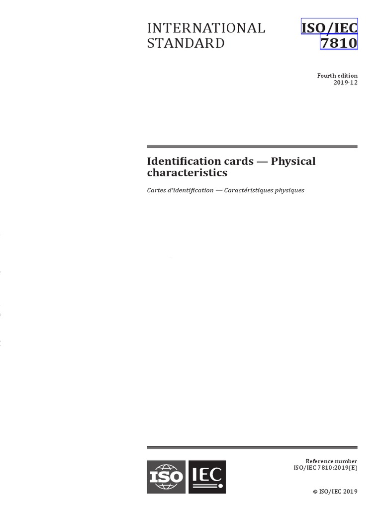 International Standard: Iso/Iec 7810 | PDF