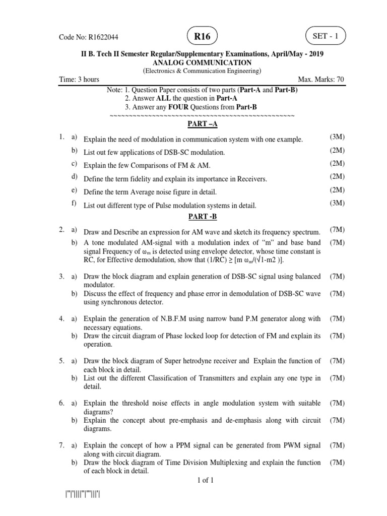 Analog Communication April 2019 Pdf Frequency Modulation Modulation