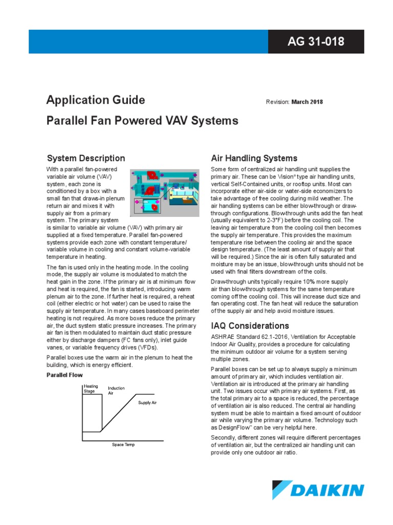 Daikin Parallel Fan Powered VAV Systems AppGuide AG 31-018 LR | PDF ...